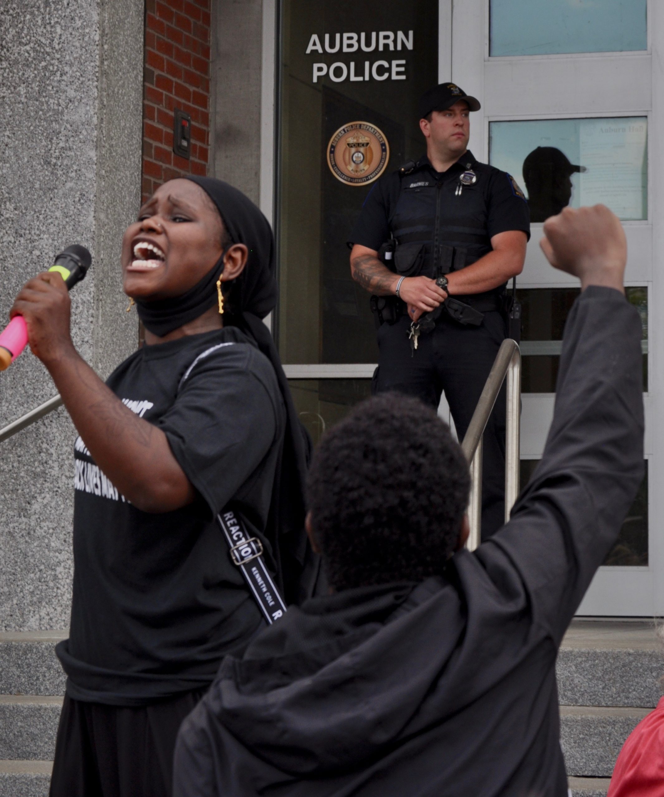 Lewiston-Auburn demonstrators, police engage in standoff over taking a knee